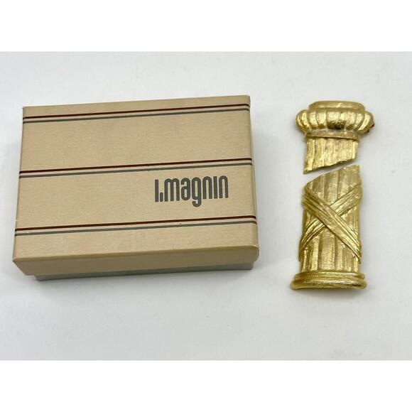 Jewelry | Rare Marla Buck Roman Doric Column Brushed Gold Double Brooch ...